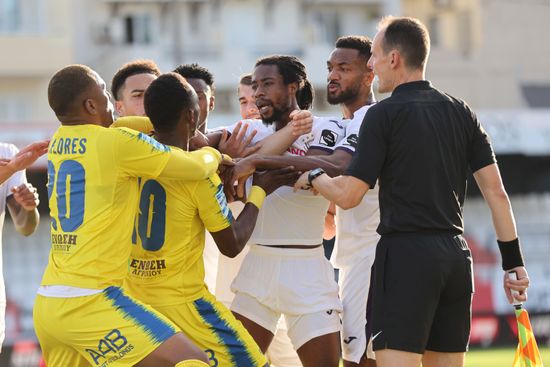 Arguing Players Pictured Friendly Soccer Match Editorial Stock Photo ...