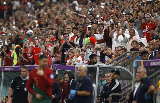 Supporters Cheer Cristiano Ronaldo Portugal During Editorial Stock ...