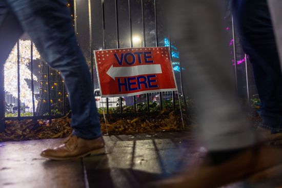 Voting Signs Seen On Election Day Editorial Stock Photo - Stock Image ...