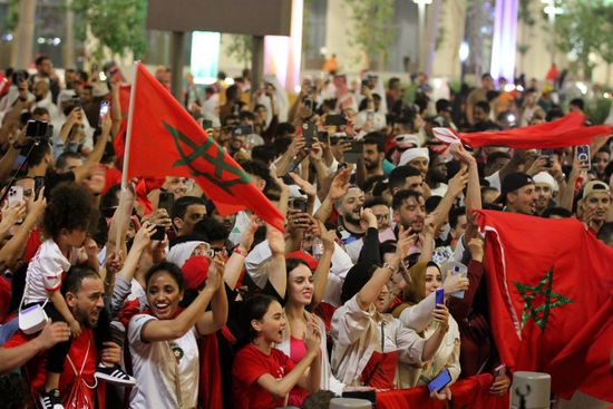 Morocco Fans Celebrate Historic World Cup Editorial Stock Photo - Stock ...