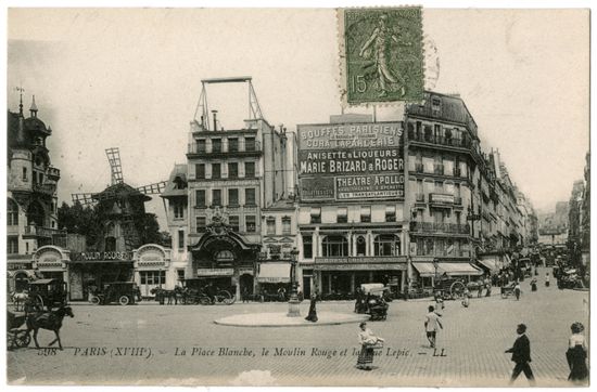 Daytime Scene Place Blanche Moulin Rouge Editorial Stock Photo - Stock ...