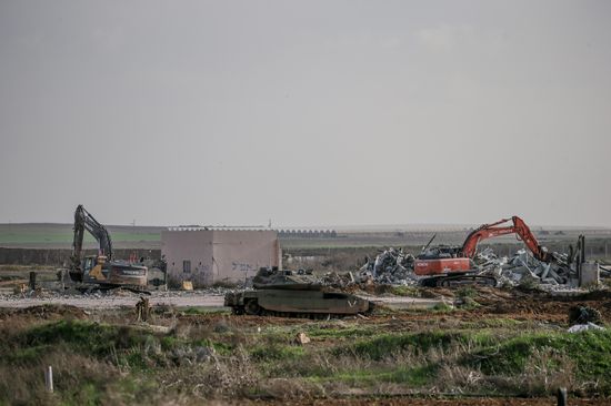 Israeli Tank Guards Israeli Excavators Bulldozers Editorial Stock Photo ...