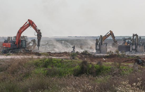 Israeli Workers Work Near Border Gaza Editorial Stock Photo - Stock ...