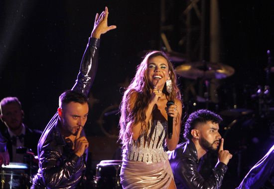 Colombian Singer Carolina Gaitan C Performs Editorial Stock Photo ...