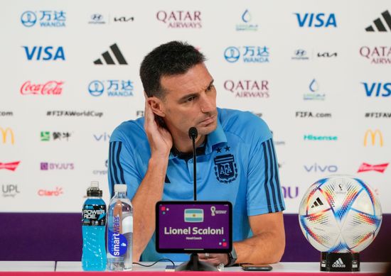 Argentina Manager Lionel Scaloni Press Conference Editorial Stock Photo ...
