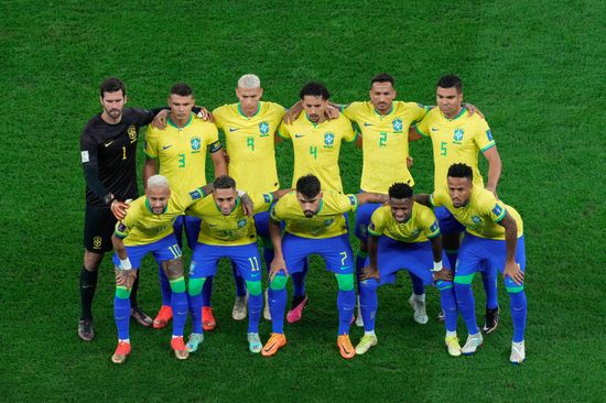 Brazil Starting Xi Pose Team Photo Editorial Stock Photo - Stock Image ...
