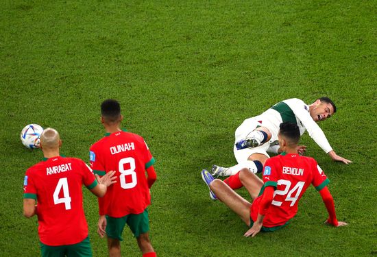 Cristiano Ronaldo Portugal Fouled By Badr Editorial Stock Photo - Stock ...