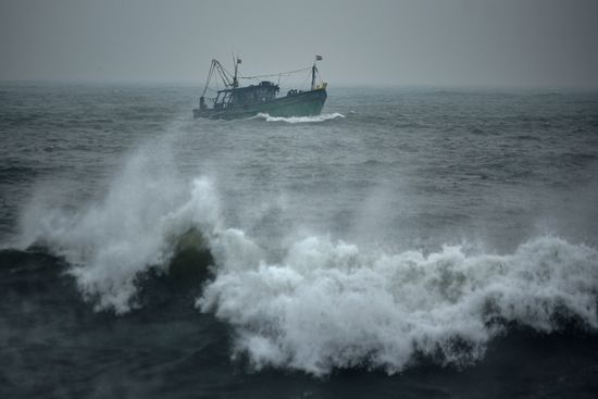 Indian Fishing Trawler Sails Amid Rough Editorial Stock Photo - Stock ...