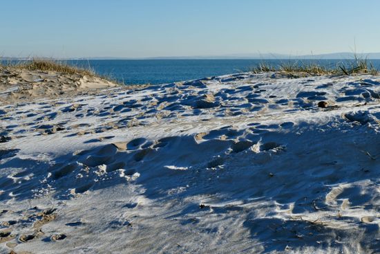 Frost Covered Sand Dunes After Bitterly Editorial Stock Photo - Stock ...