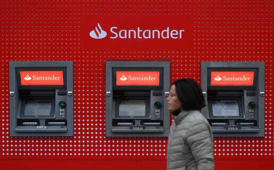 Pedestrian Passes Atms Santander Bank Branch Editorial Stock Photo ...