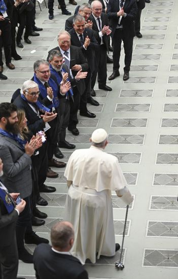 Pope Francis Using Cane Walks During Editorial Stock Photo - Stock ...