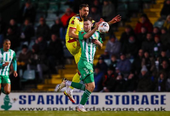 Louis Britton Yeovil Town Challenges Aerial Editorial Stock Photo ...