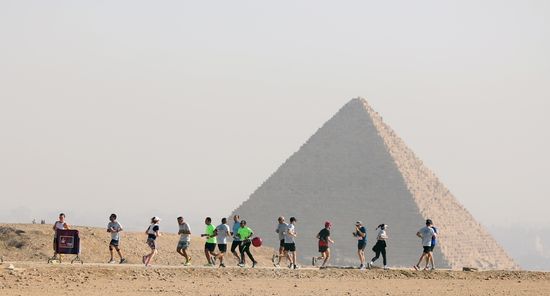 Participants Run During Fourth Edition Pyramids Editorial Stock Photo ...