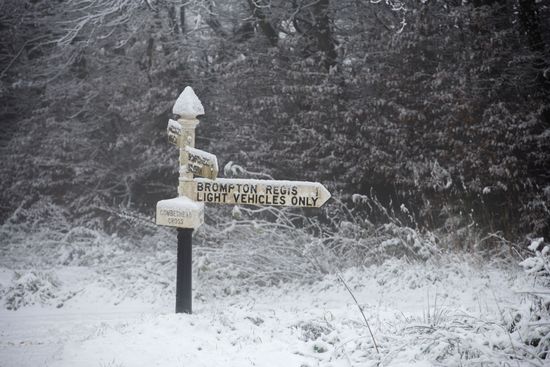 Snow Brompton Regis On Exmoor National Editorial Stock Photo - Stock ...