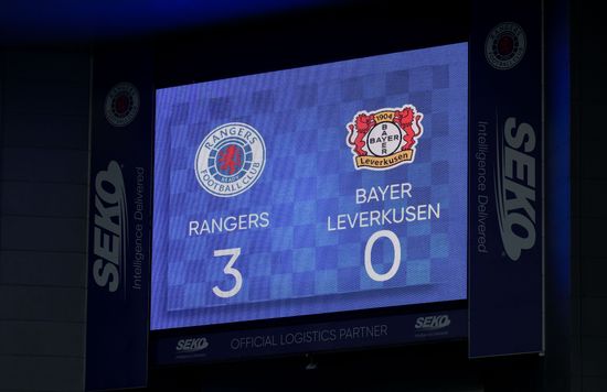Ibrox Scoreboard Reads Rangers 3 Bayer Editorial Stock Photo - Stock ...