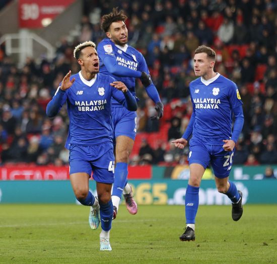 Callum Robinson Cardiff Celebrates Scoring Goal Editorial Stock Photo ...