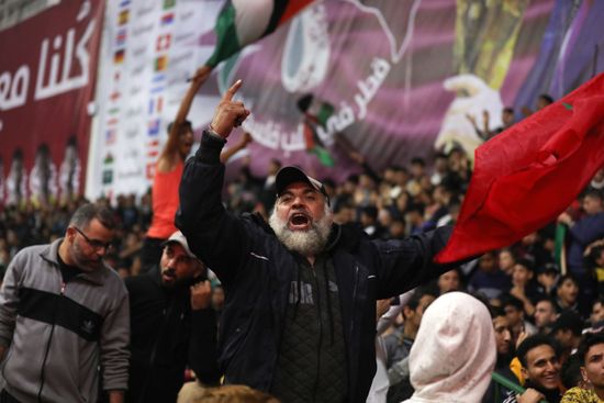Palestinian Football Fans Lift National Moroccan Editorial Stock Photo ...
