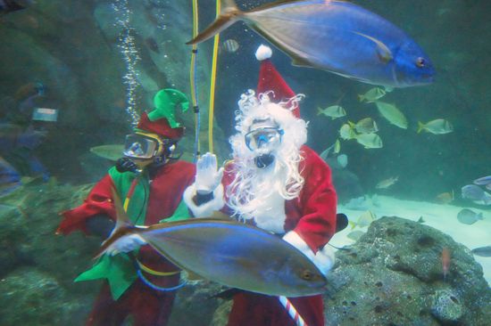 Santa His Elf Wave Children They Editorial Stock Photo - Stock Image ...