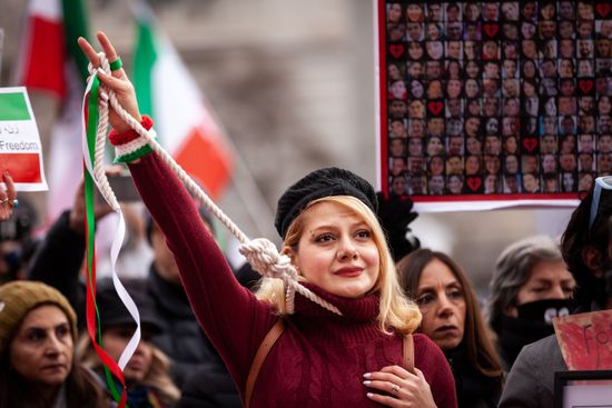 Woman Wears Noose Ribbons Protest Teh Editorial Stock Photo - Stock ...