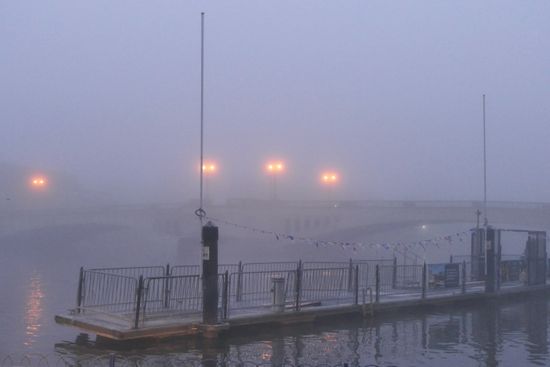 Freezing Fog Along Riverside First Light Editorial Stock Photo - Stock ...