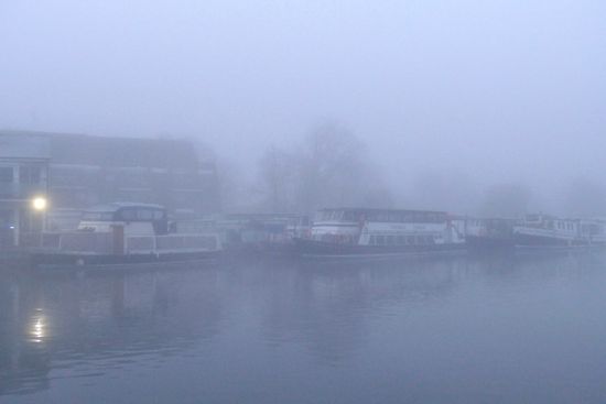 Freezing Fog Along Riverside First Light Editorial Stock Photo - Stock ...