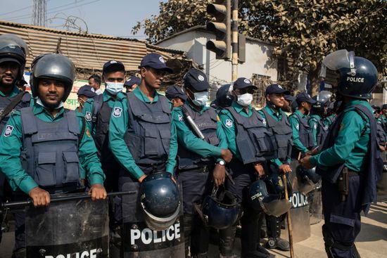 Bangladesh Police Officers Stand On Guard Editorial Stock Photo - Stock ...