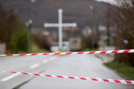 Roadblock Outside Village Rudare Kosovo 11 Editorial Stock Photo ...