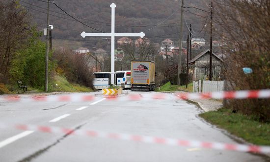 Roadblock Outside Village Rudare Kosovo 11 Editorial Stock Photo ...