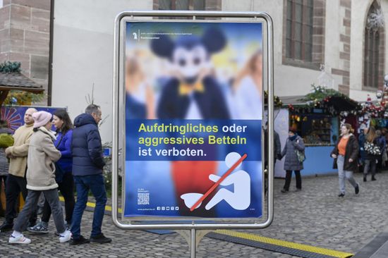 Poster Pushy Aggressive Begging Forbidden Basel Editorial Stock Photo ...