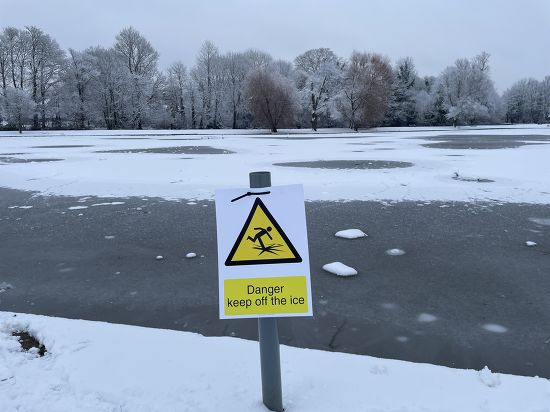 Danger Keep Off Ice Sign Seen Editorial Stock Photo - Stock Image ...