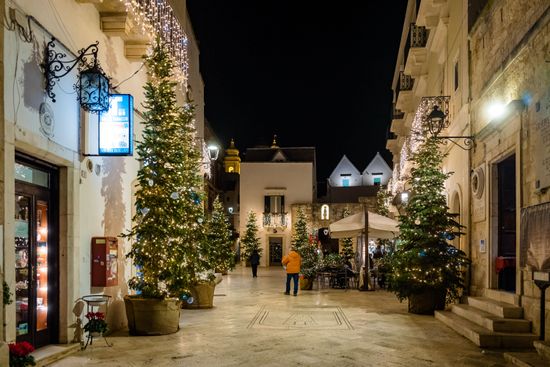 Christmas Lights Decorations Alleys Historic Center Editorial Stock ...