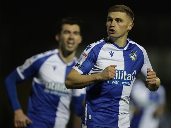 Harvey Saunders Bristol Rovers Celebrates Scoring Editorial Stock Photo ...