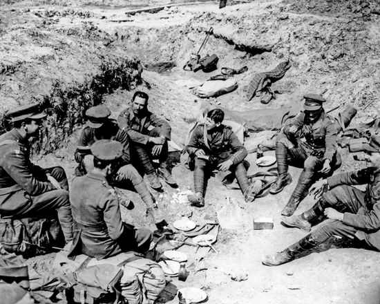 British Officers Dining Reserve Trench On Editorial Stock Photo - Stock ...