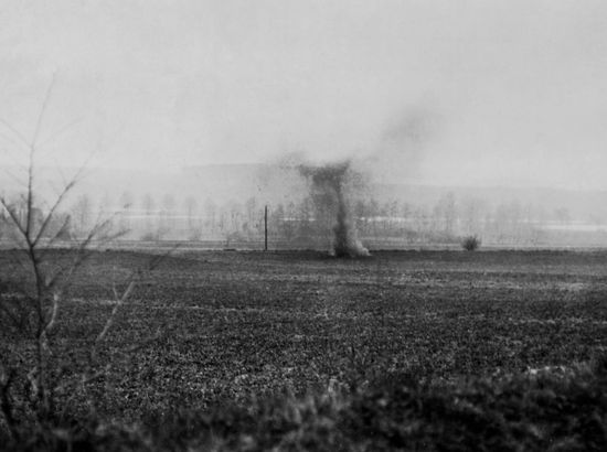 German Shell Exploding Field On Western Editorial Stock Photo - Stock ...