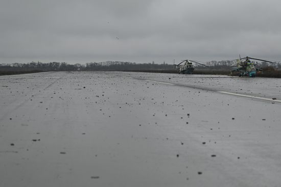 Airport Main Runway Destroyed Russian Helicopters Editorial Stock Photo ...