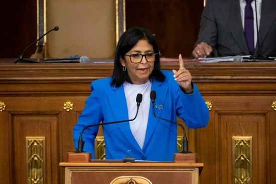Vice President Venezuela Delcy Rodriguez Speaks Editorial Stock Photo ...