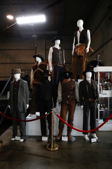Various Magnificent Seven Costumes Displayed During Editorial Stock ...