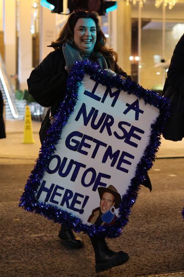 Nurses Picket Line Outside Guys Hospital Editorial Stock Photo - Stock ...