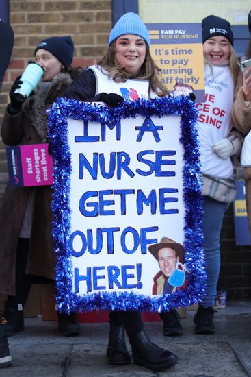 Nurses Picket Line Outside Guys Hospital Editorial Stock Photo - Stock ...