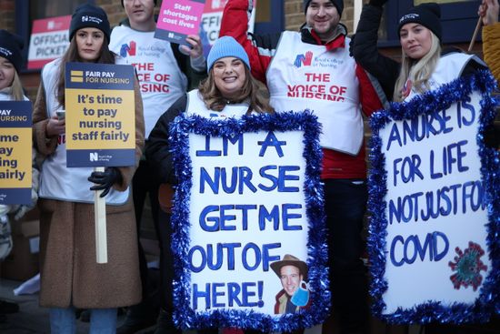 Nurses Picket Line Outside Guys Hospital Editorial Stock Photo - Stock ...