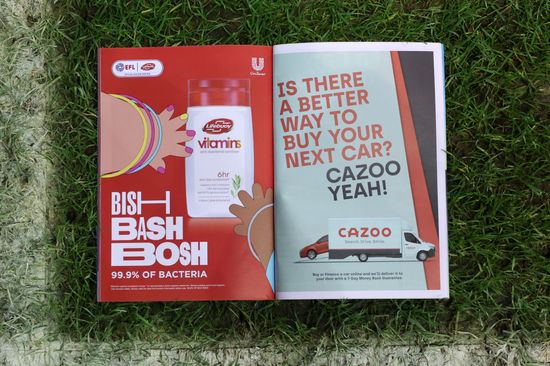 Lifebuoy Cazoo Advert Inside Matchday Programme Editorial Stock Photo ...