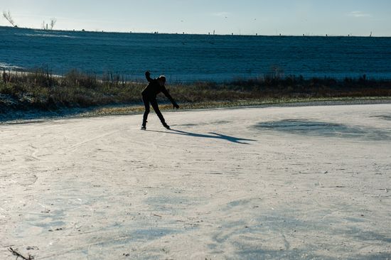 Some Skaters Seen Skating One Frozen Editorial Stock Photo - Stock ...