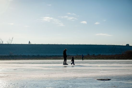 Some Skaters Seen Skating One Frozen Editorial Stock Photo - Stock ...