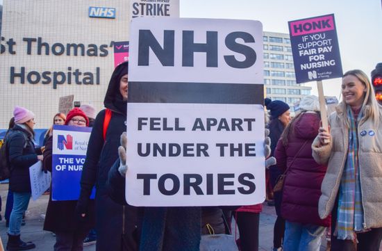 Nurse Holds Placard Which States Nhs Editorial Stock Photo - Stock ...