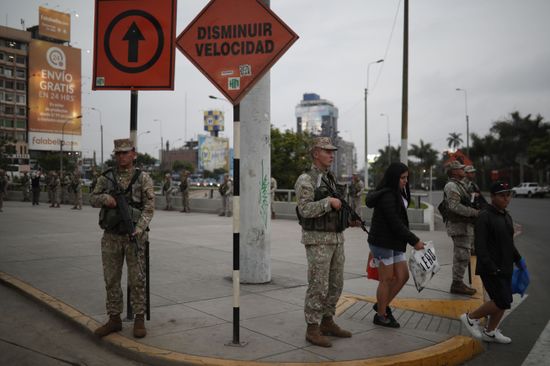Members Peruvian Armed Forces Protect Streets Editorial Stock Photo ...
