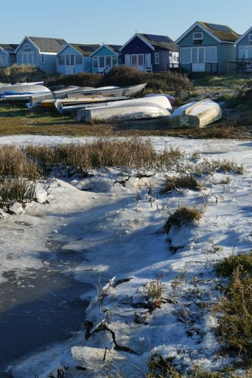 Frozen Water Inlets Marshes Mudeford Sandbanks Editorial Stock Photo - Stock Image | Shutterstock