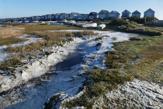 Frozen Water Inlets Marshes Mudeford Sandbanks Editorial Stock Photo - Stock Image | Shutterstock