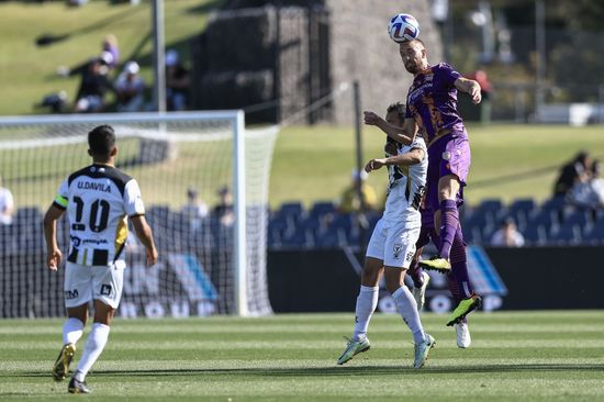 Mark Beevers Perth Glory Heads Ball Editorial Stock Photo - Stock Image ...