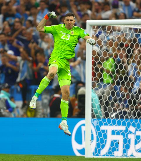 Goalkeeper Emiliano Martinez Argentina Celebrates Saving Editorial ...