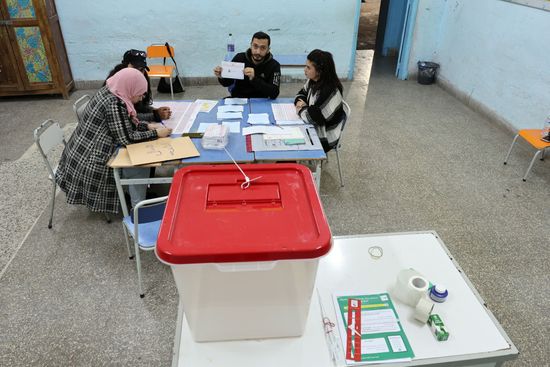 Election Officials Count Votes After Polls Editorial Stock Photo ...
